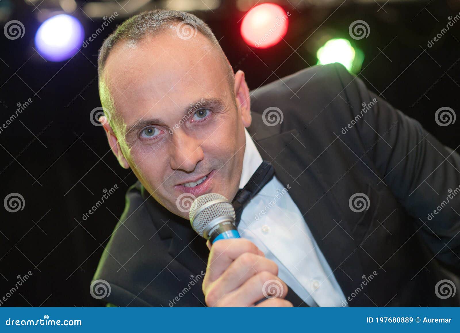 Portrait Male Singer Performing Stock Image - Image of isolated, person ...