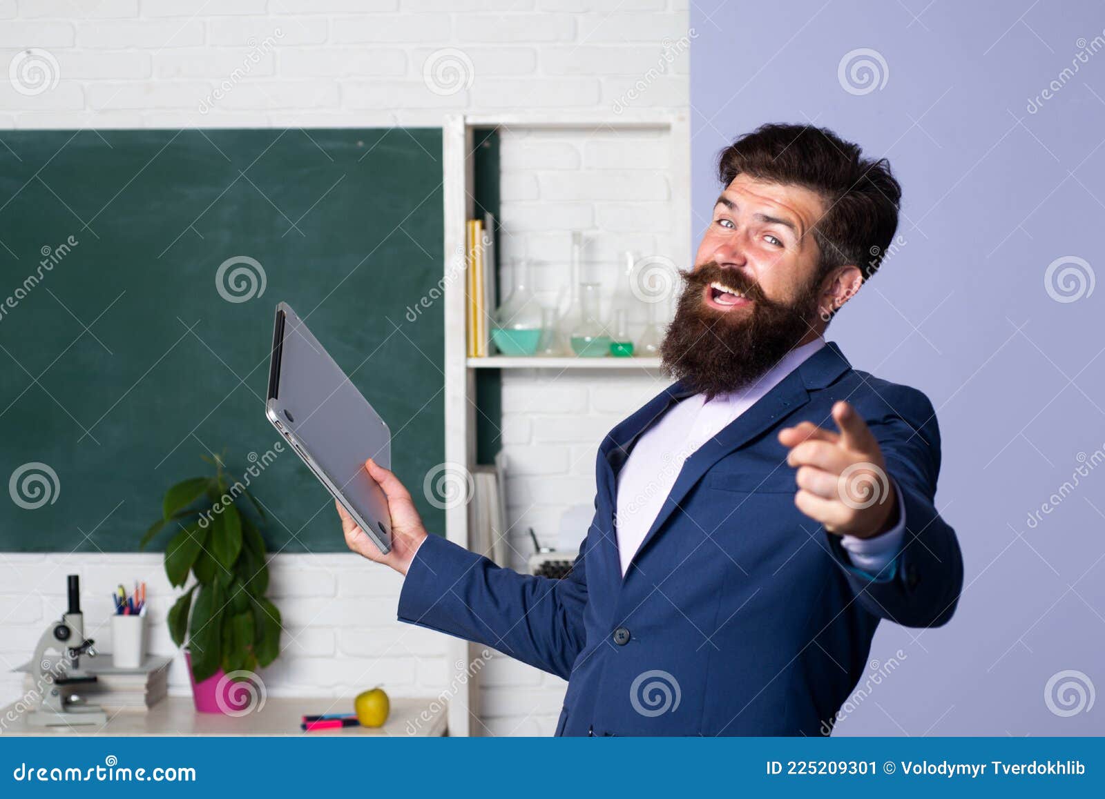Portrait of Male Teacher in Class. Funny Tutor. Stock Image - Image of ...