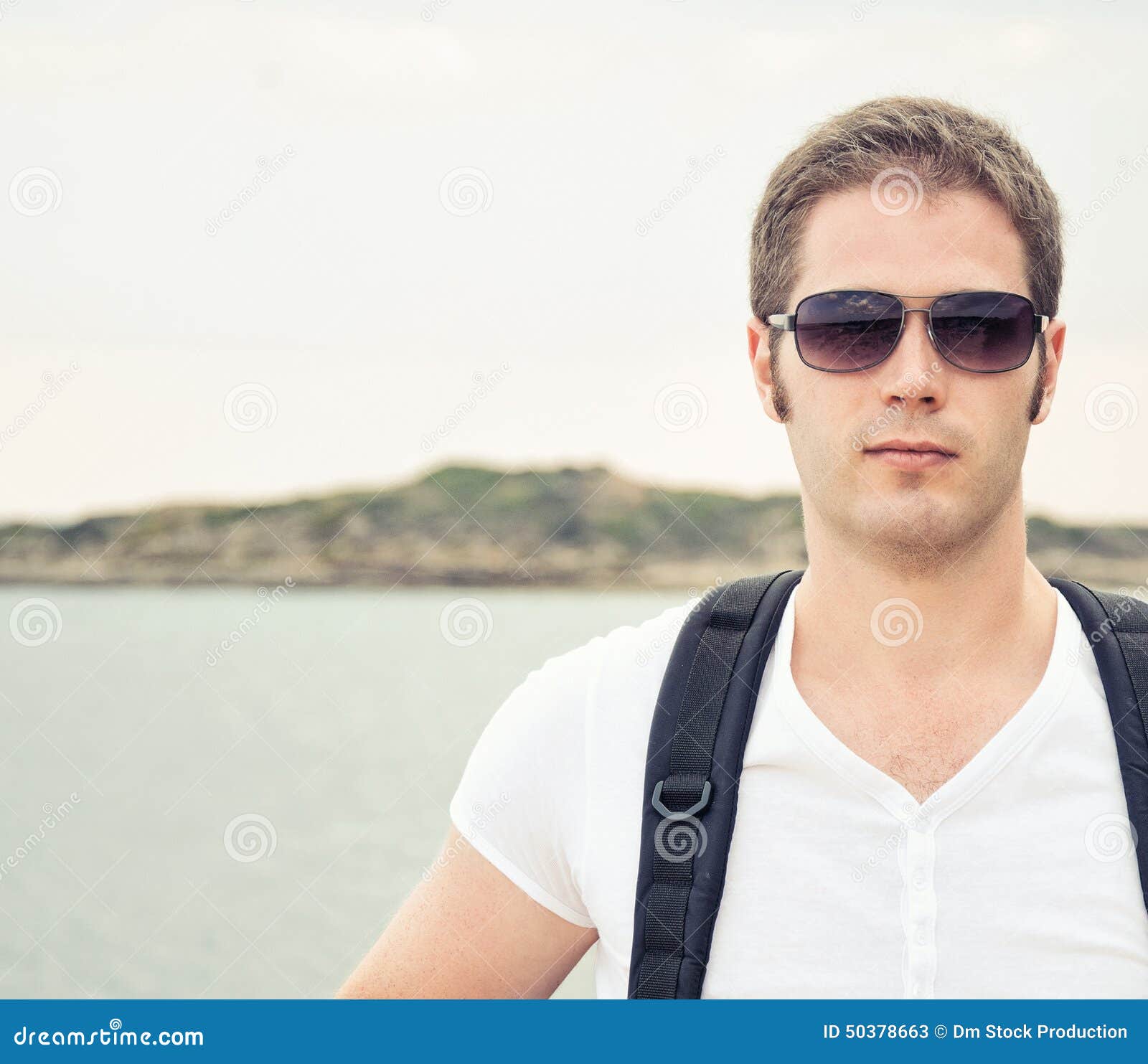 Portrait of male tourist. stock image. Image of standing - 50378663