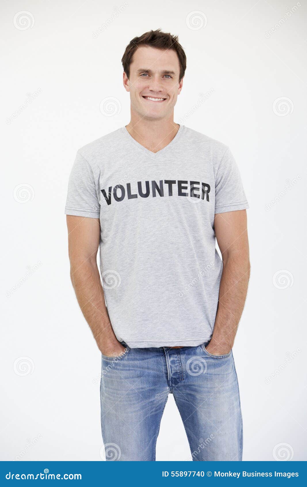 Portrait of Male Volunteer stock photo. Image of caring - 55897740