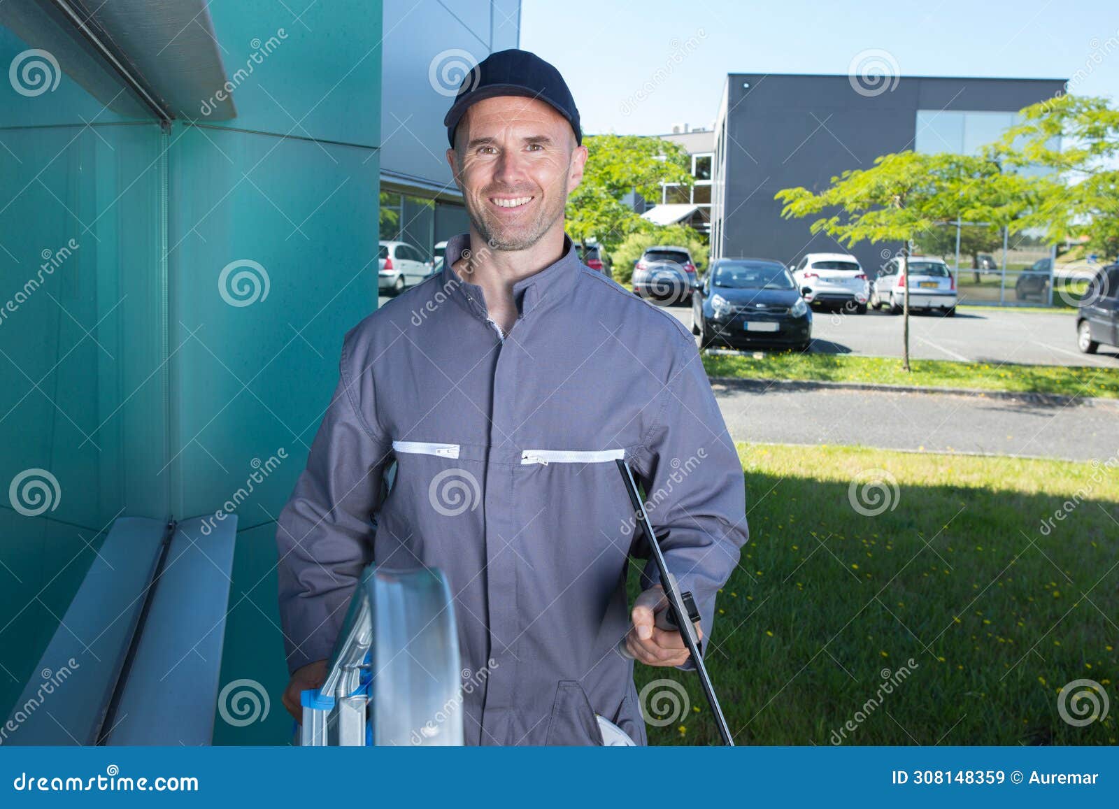 Portrait Male Window Cleaner Stock Image - Image of clean, cleanup ...