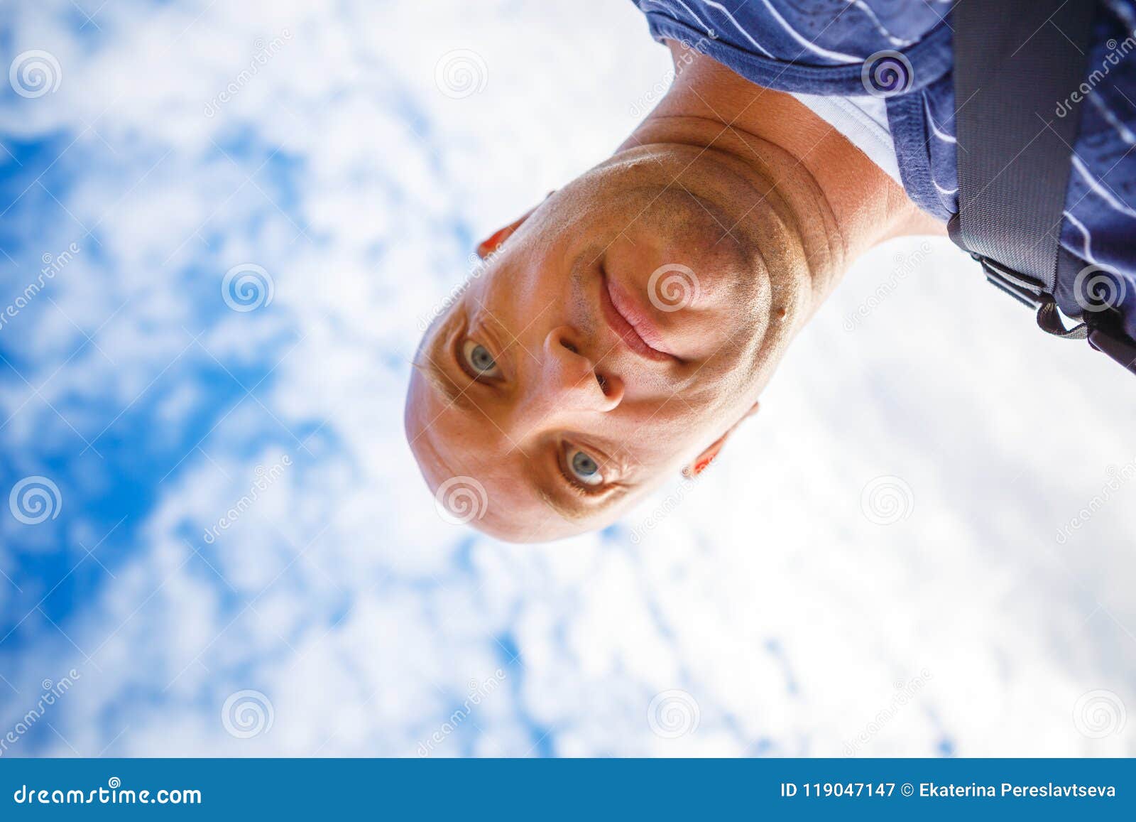 Portrait of a Man Against a Blue Sky Stock Image - Image of cute ...