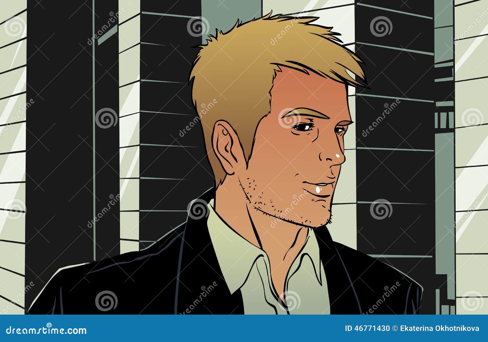 Portrait of a Man stock vector. Illustration of shoulders - 46771430