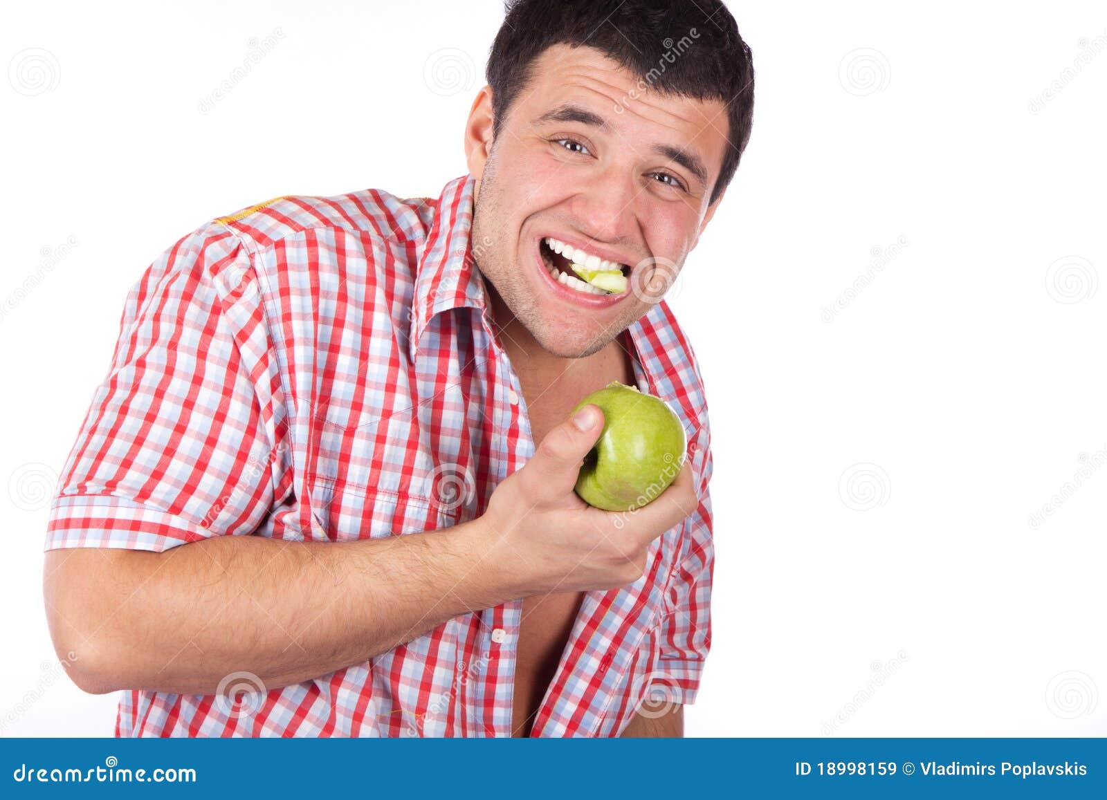 Portrait of a Man with an Apple Stock Image - Image of diet, fruit ...