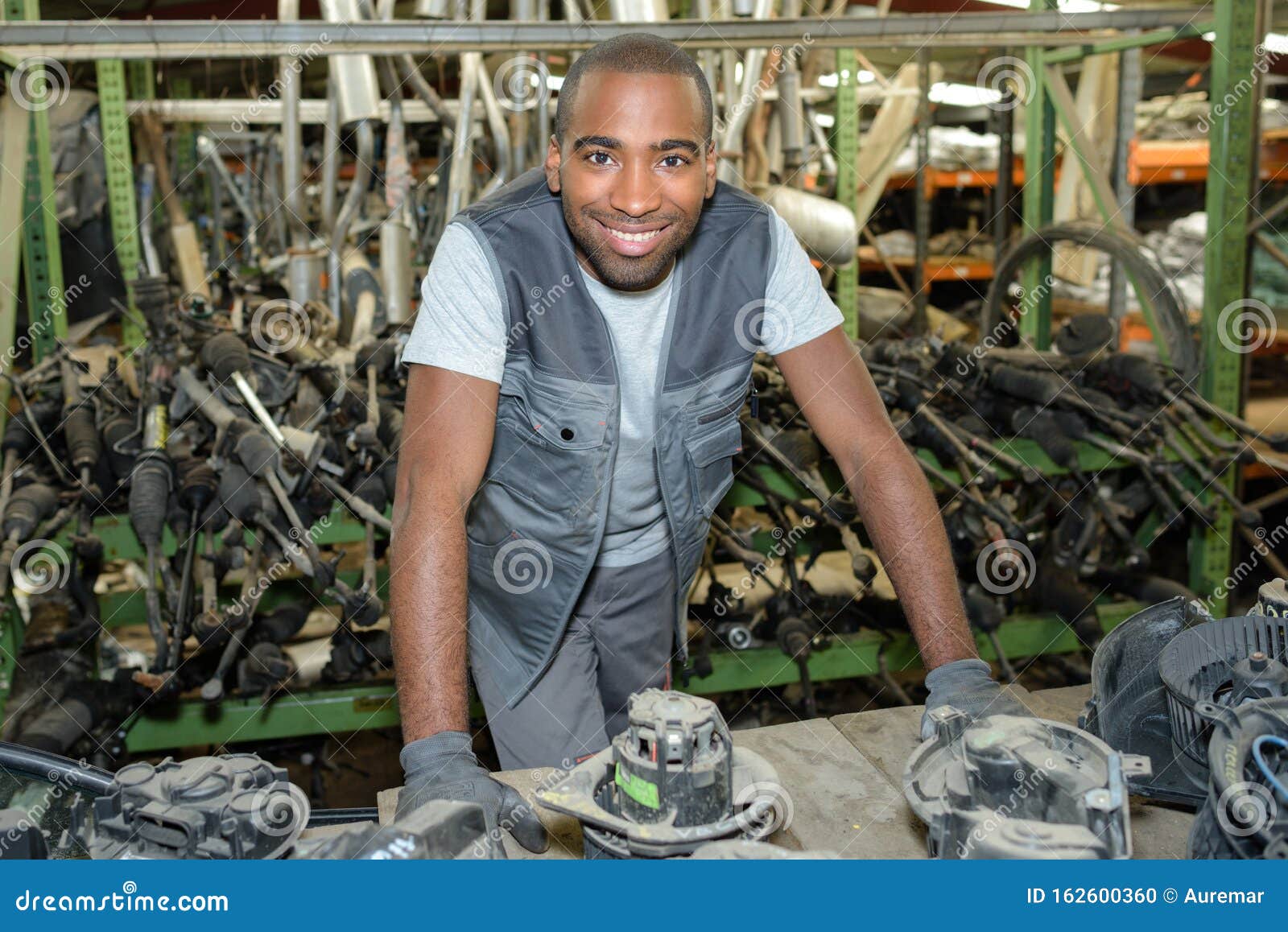 Portrait Man Assembling Automotive Parts Stock Photo - Image of ...