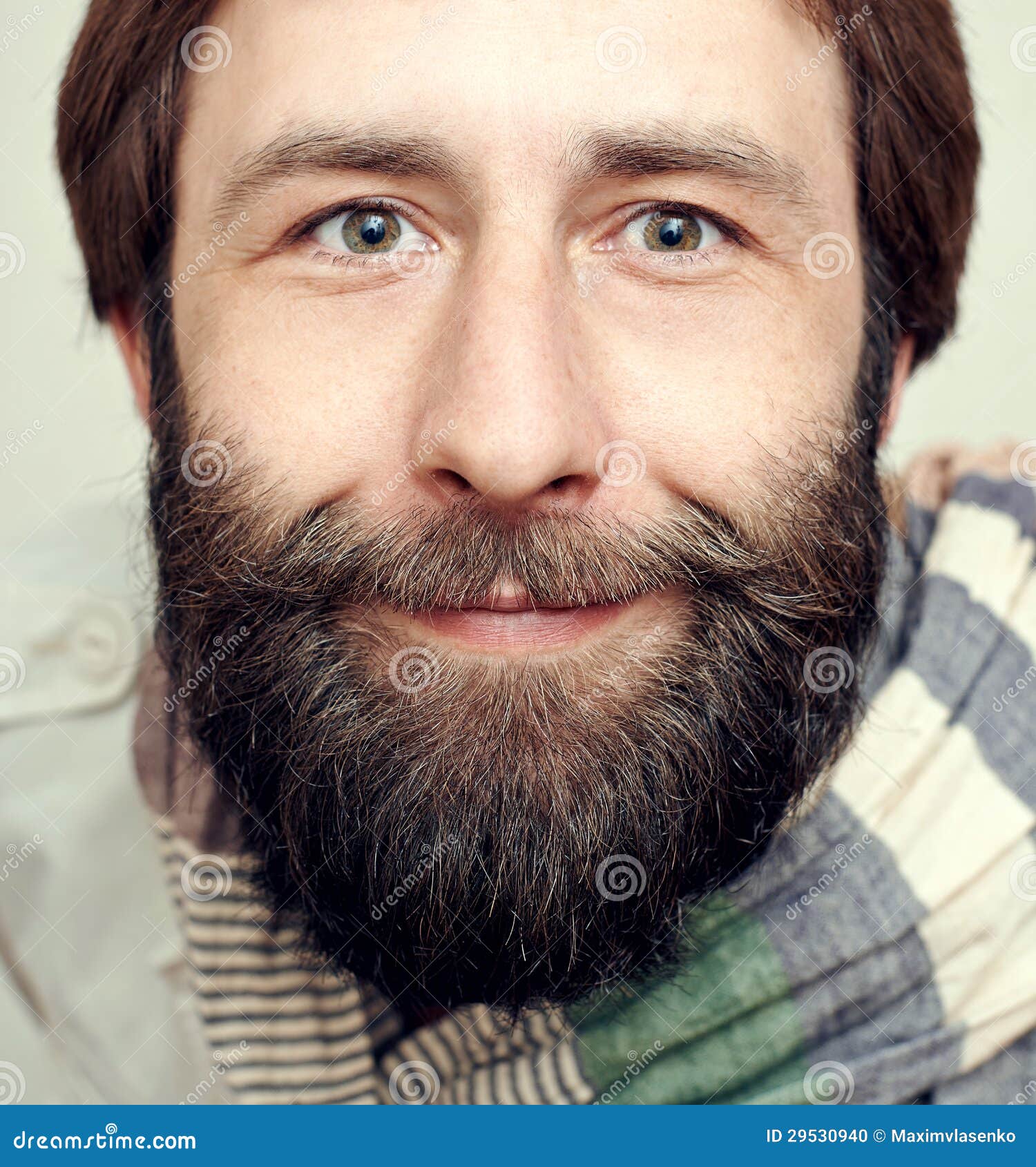 Portrait of the Man with a Big Beard and Mustaches Stock Photo - Image ...