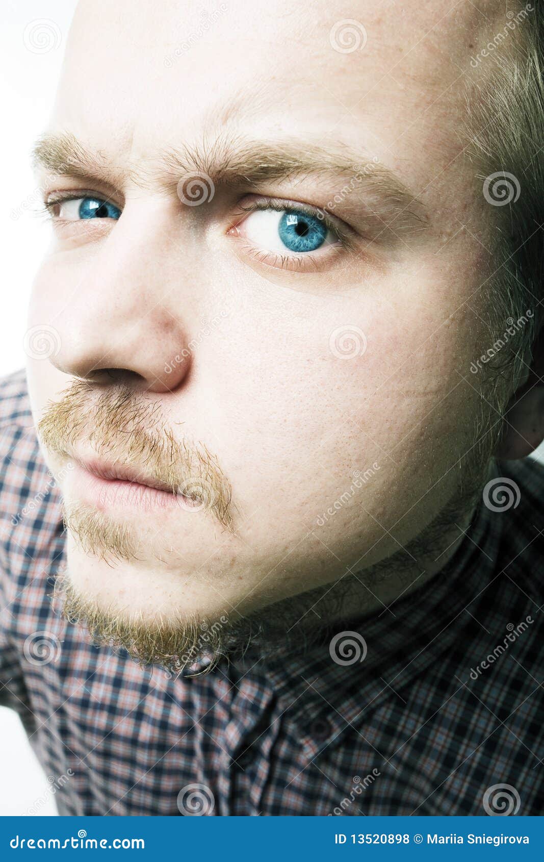 Portrait of Man with Blue Eyes Stock Photo - Image of adult, checkered ...