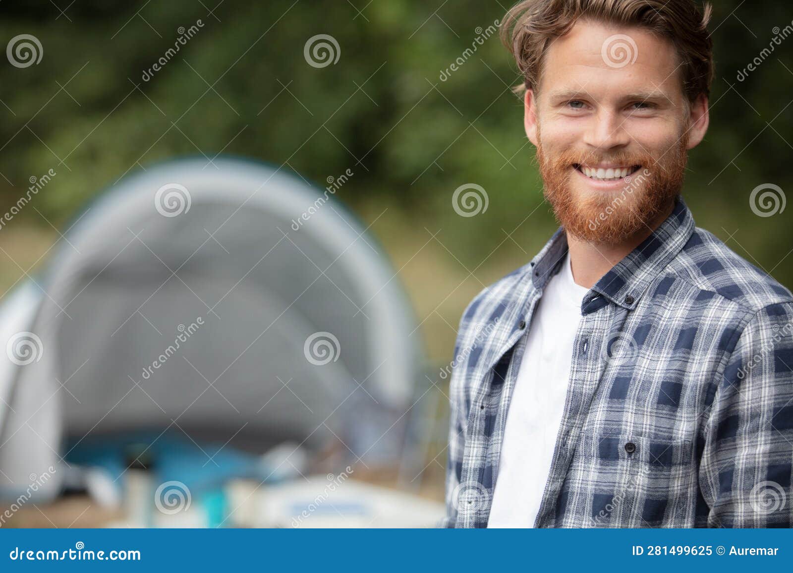 Portrait Man Camping Travelling Stock Image - Image of campervan ...