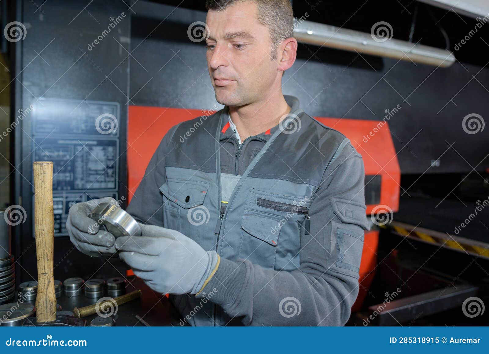 Portrait man checking bolt stock image. Image of service - 285318915