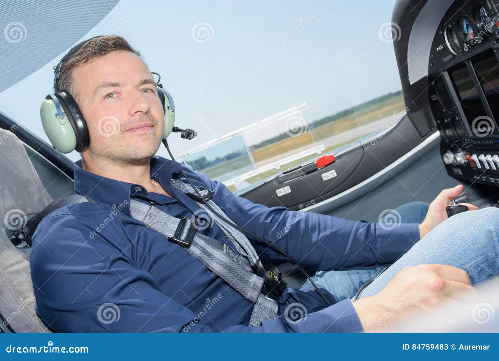 Portrait Man in Cockpit Plane Stock Image - Image of cockpit ...