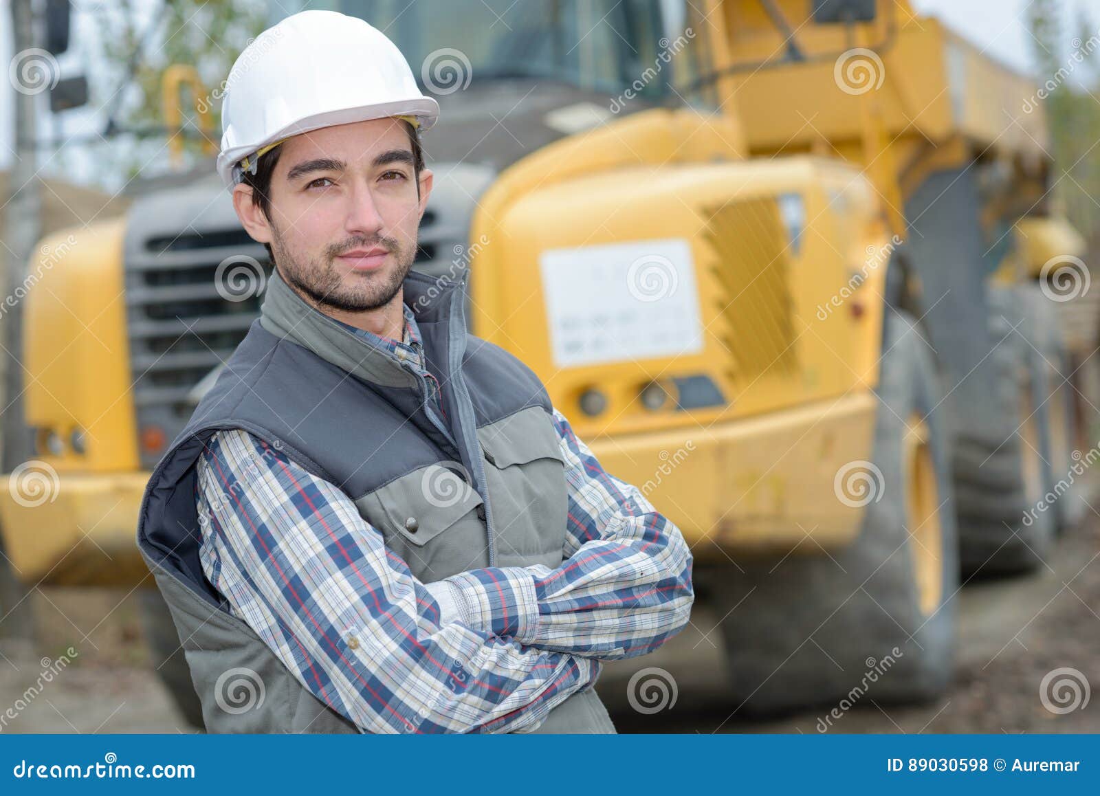Portrait Man on Construction Site Stock Photo - Image of standing ...