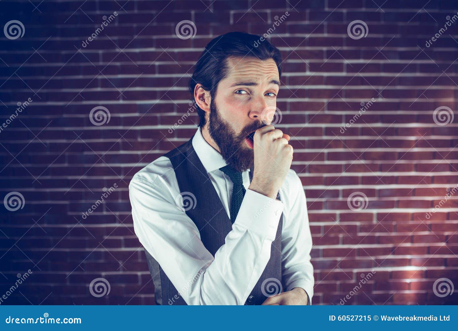 Portrait of man coughing stock image. Image of shoulders - 60527215
