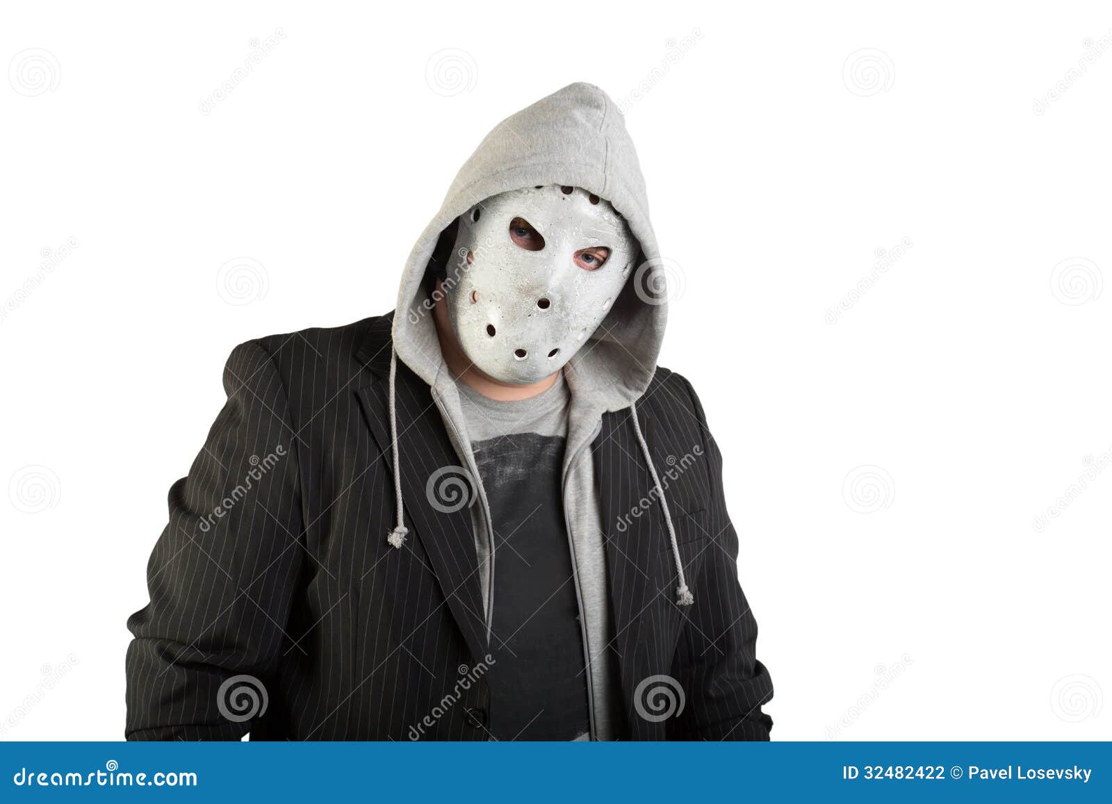 Portrait of a Man in Creepy Mask Stock Photo - Image of creepy, human ...