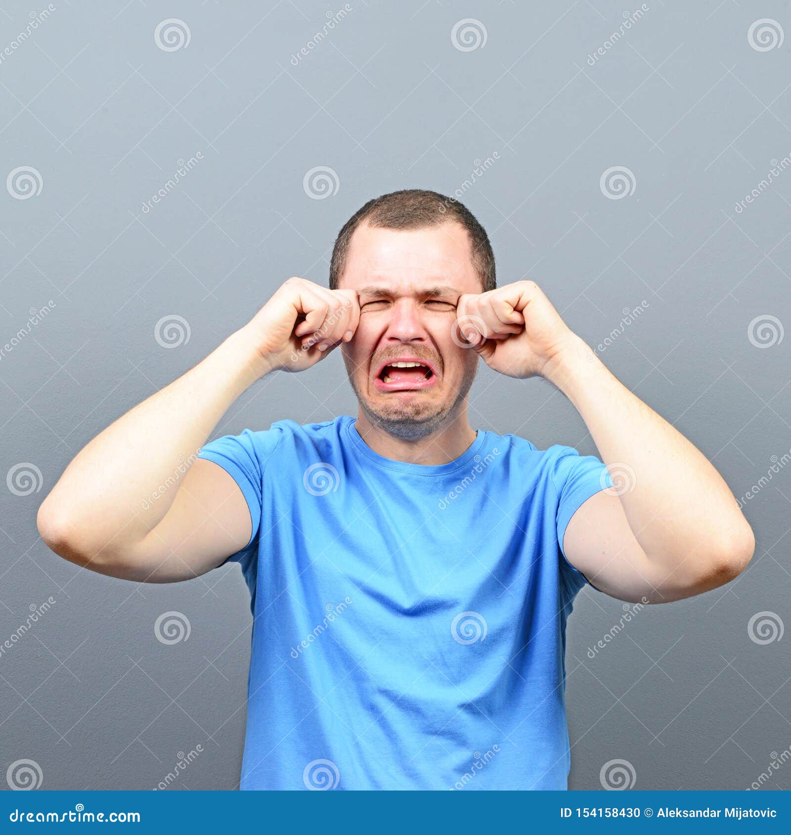 Portrait of a man crying stock photo. Image of negative - 154158430