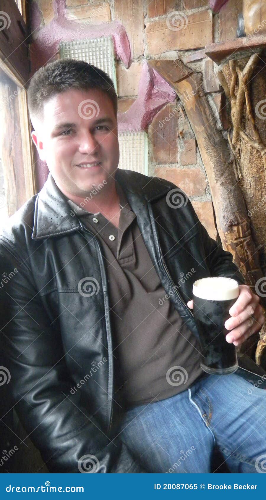 Portrait of Man with Dark Stout Beer Stock Image - Image of caucasian ...
