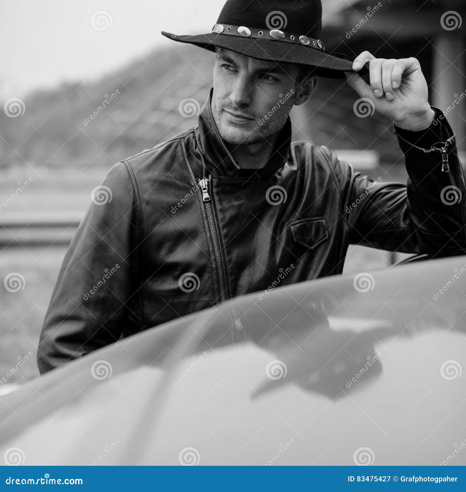 Portrait of a Man Detective Stock Image - Image of hand, black: 83475427