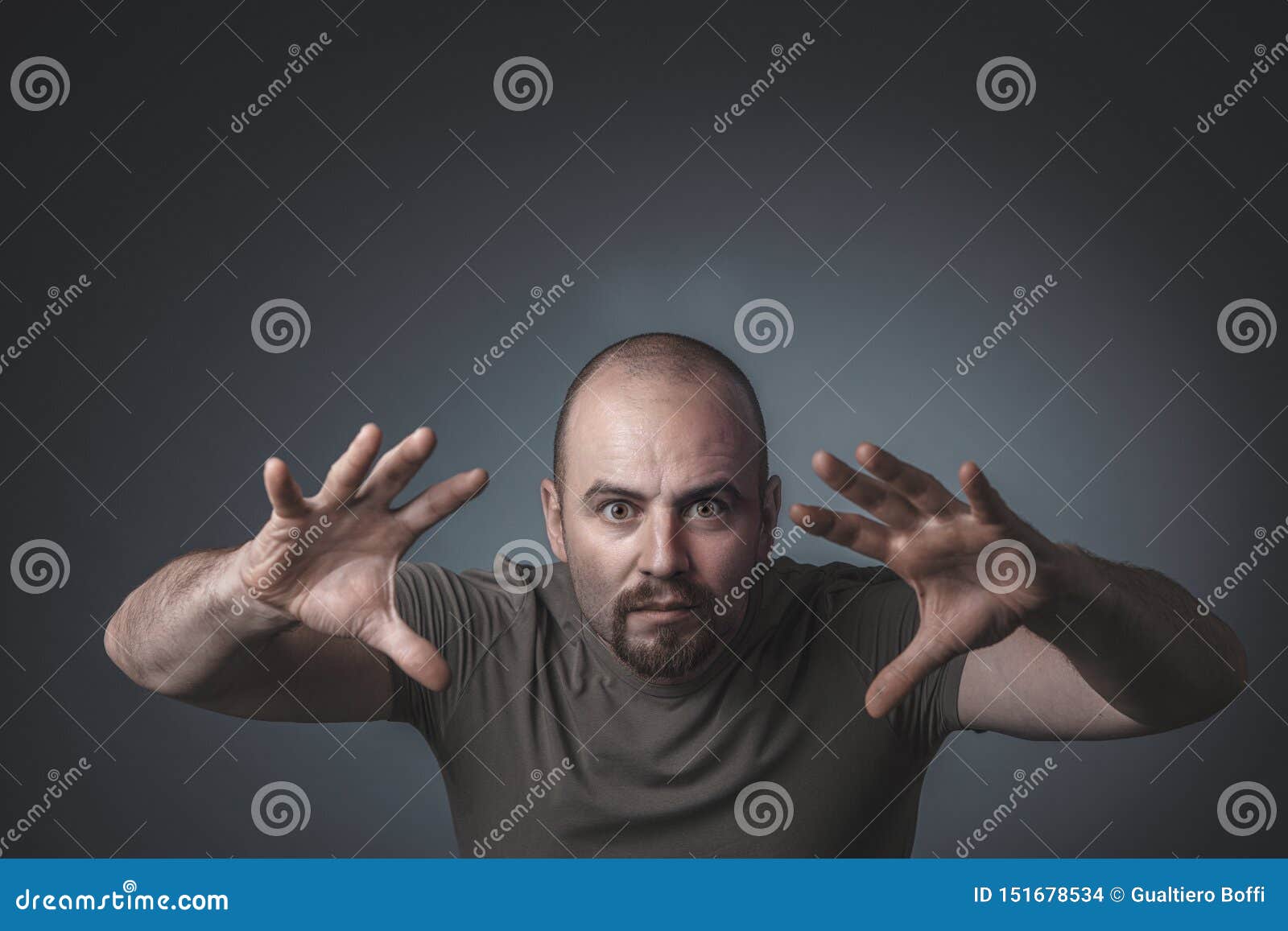 Portrait of a Man with a Determined and Intense Expression Stock Photo ...