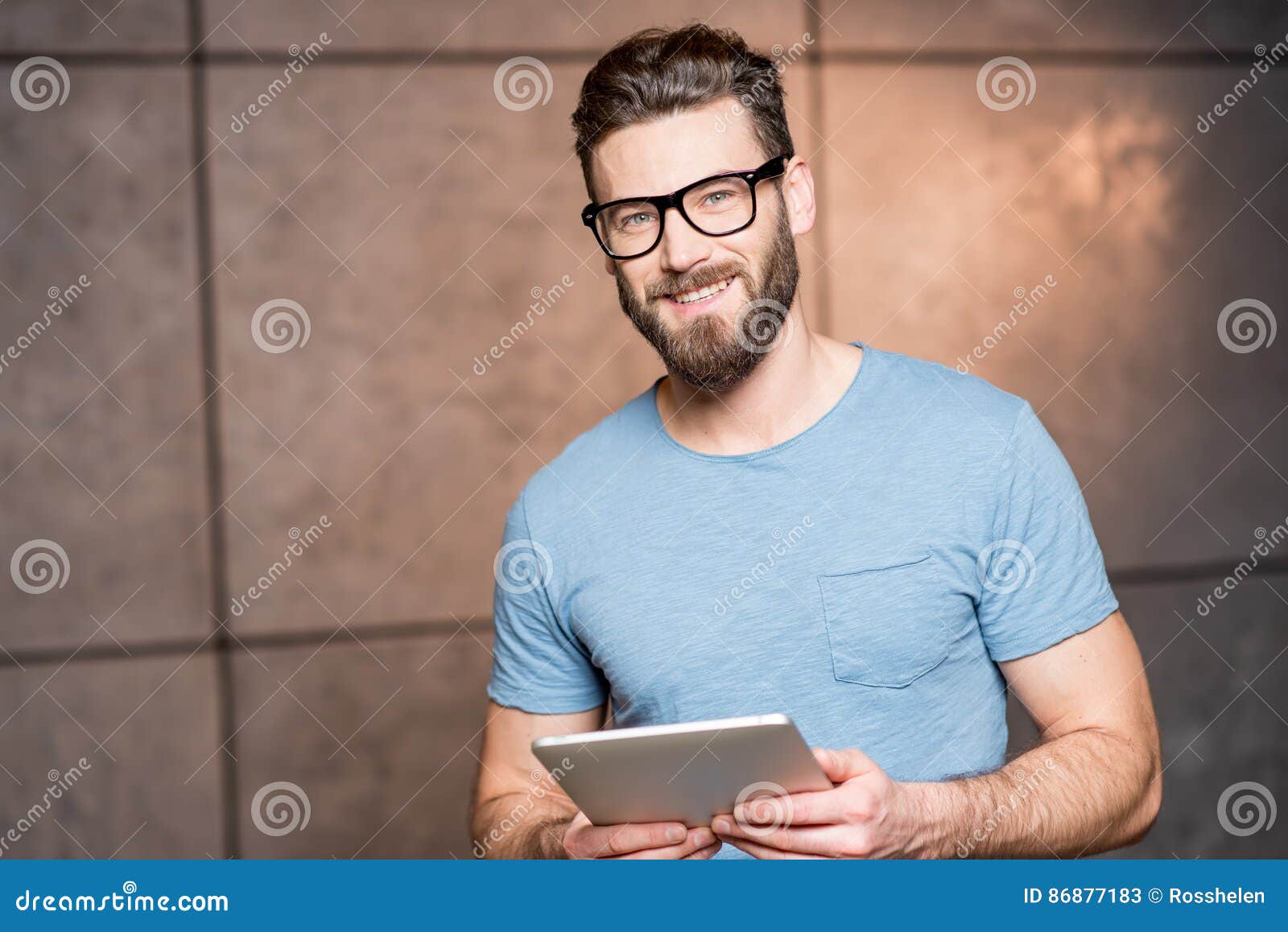 Portrait of a Man with Digital Tablet Stock Image - Image of office ...