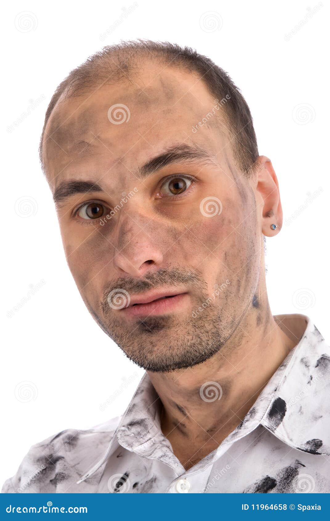 Portrait of Man with Dirty Face Stock Photo - Image of laborer, miner ...
