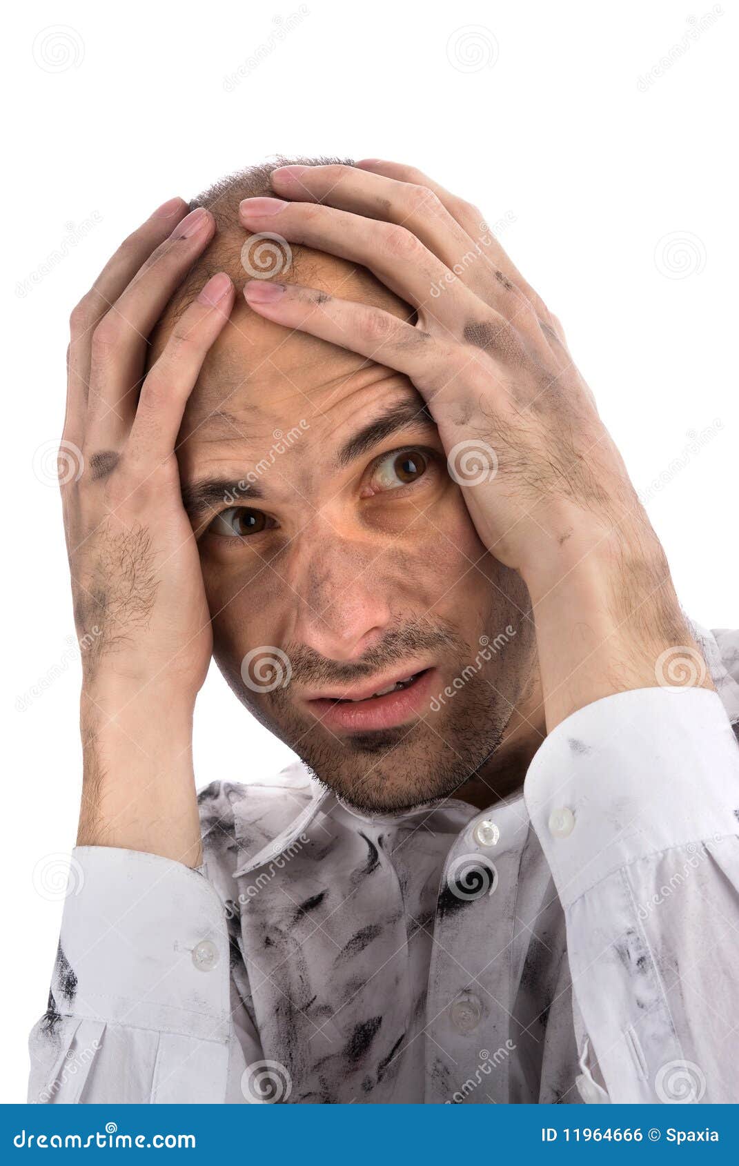 Portrait of Man with Dirty Face Stock Photo - Image of head, employment ...