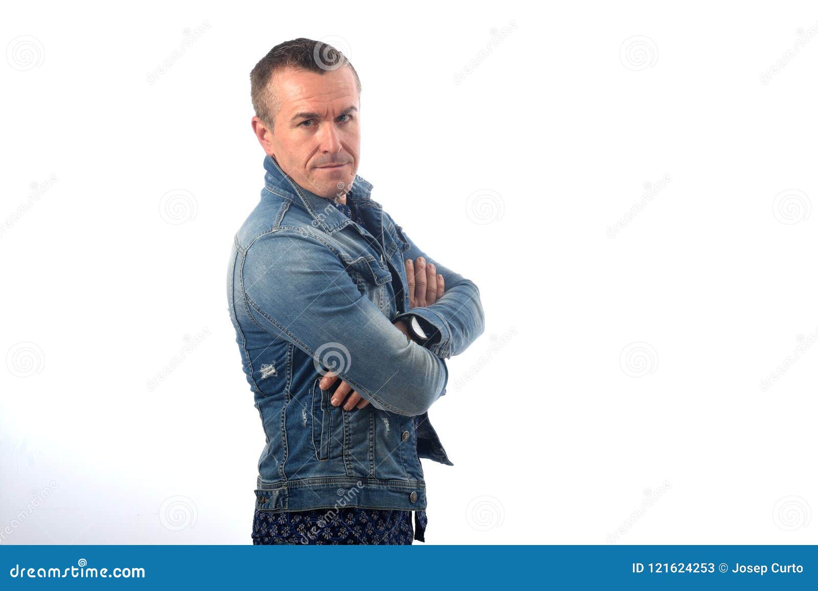 Portrait of a Man Dressed in Denim Stock Image - Image of handsome ...