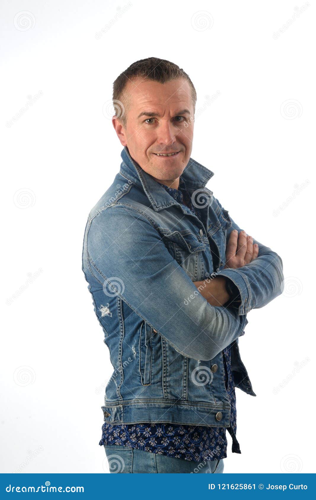 Portrait of a Man Dressed in Denim Stock Image - Image of casual, aged ...