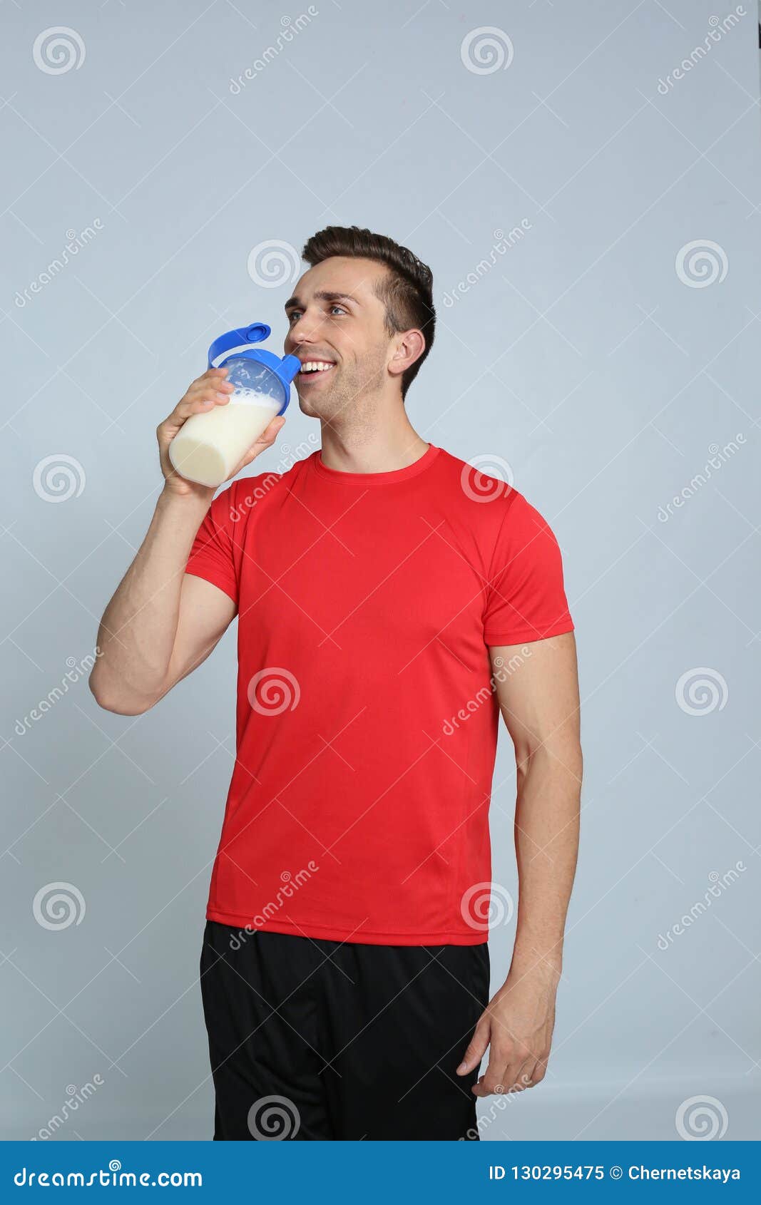 Portrait of Man Drinking Protein Shake Stock Image - Image of athlete ... Portrait of Man Drinking Protein Shake Stock Image - Image of athlete ...