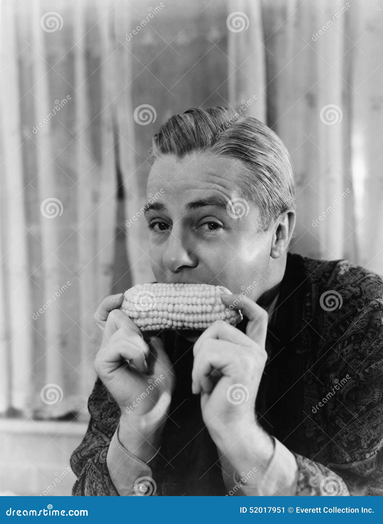 Portrait of a Man Eating a Corn Cob Stock Image - Image of foodstuff ...