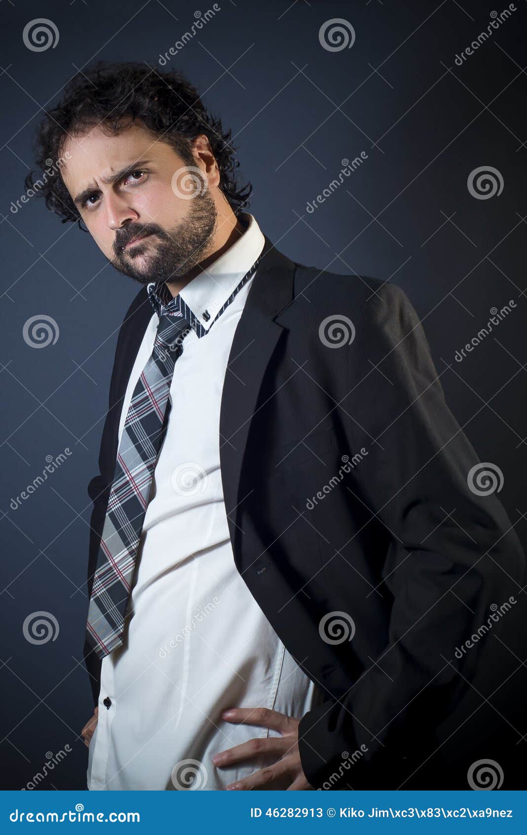 Portrait of Man with, Expression Suspicious Stock Image - Image of ...