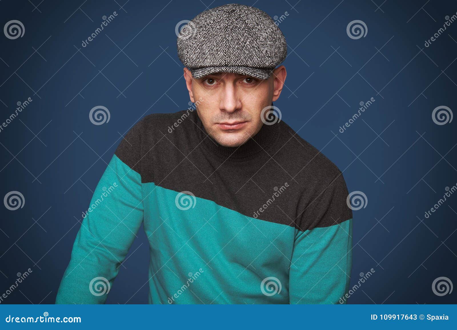 Portrait of a Man with Flat Cap. Stock Image - Image of clothing ...