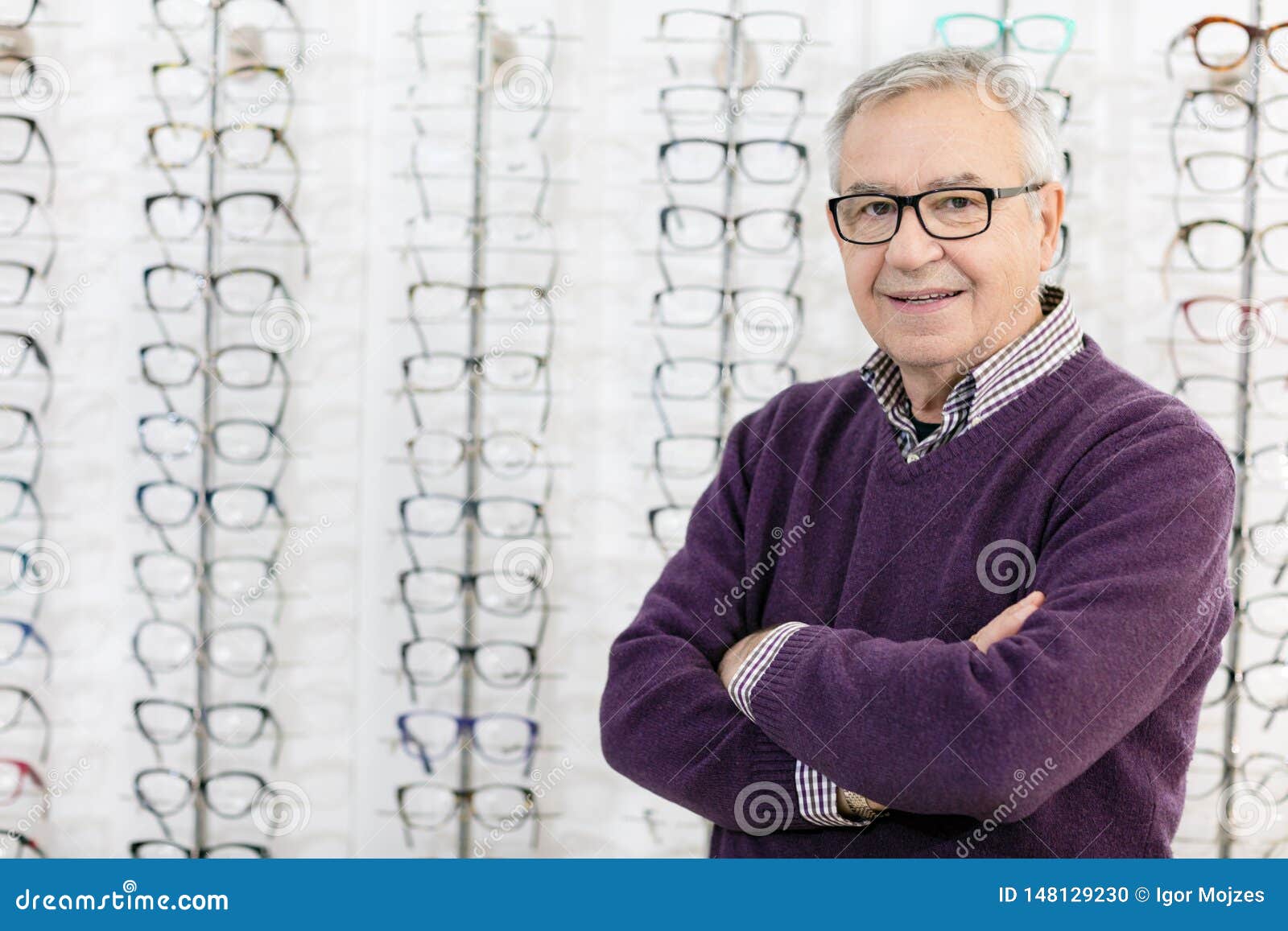 Portrait of Man in Frame Glasses Shop Stock Photo - Image of diopter ...