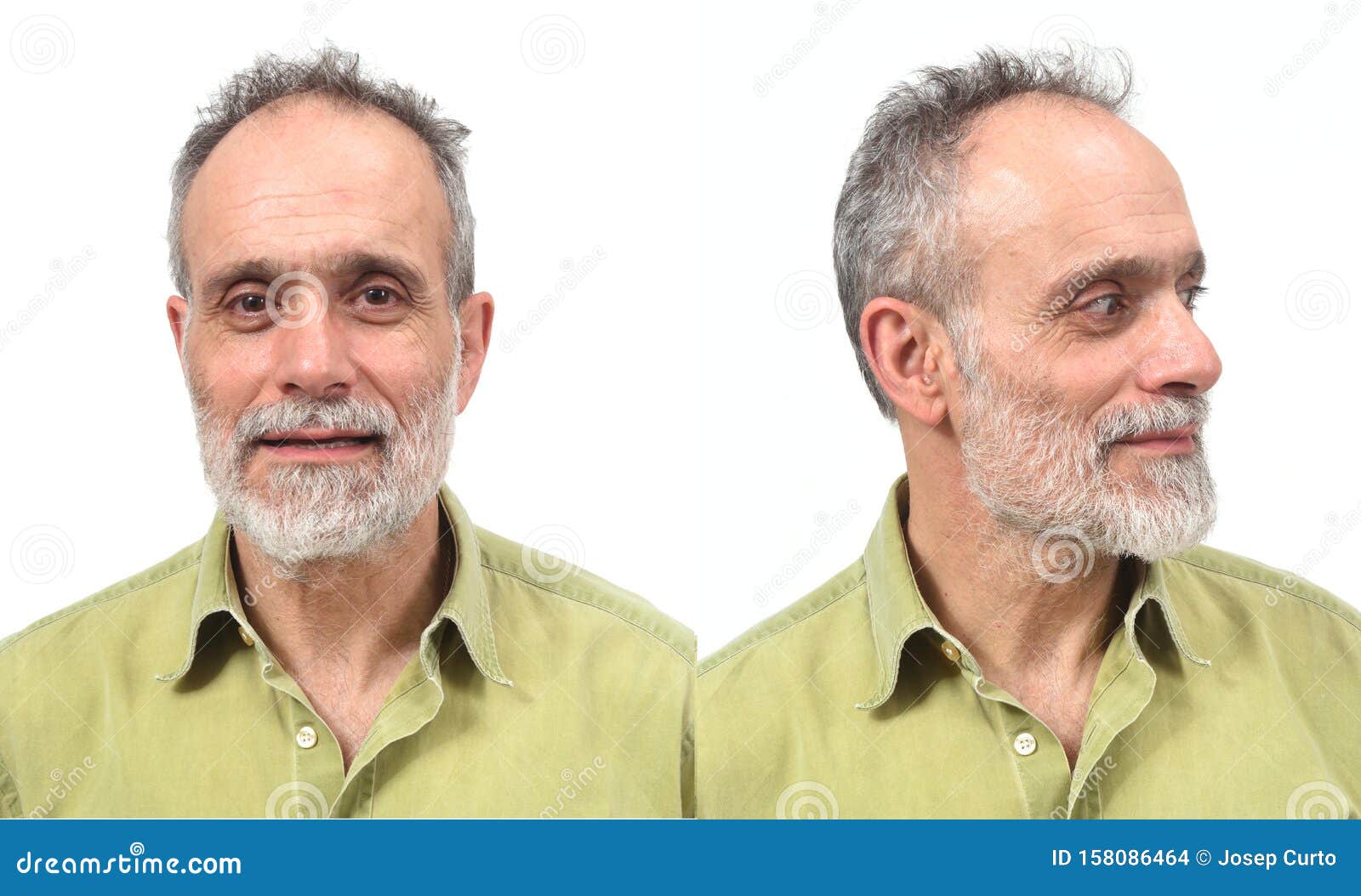 Portrait of Man Front and Profile Stock Photo - Image of modern ...