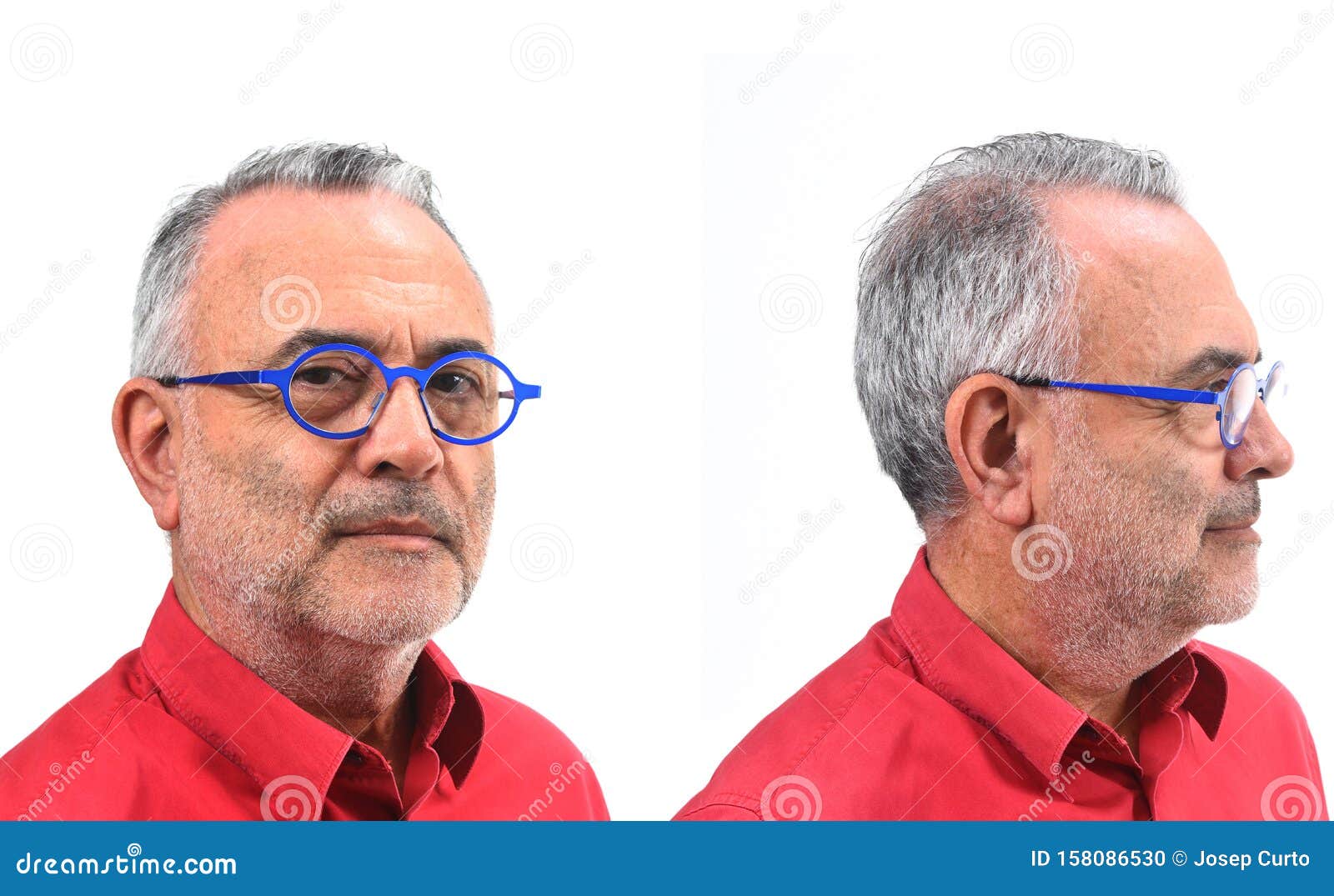 Portrait of Man Front and Profile Stock Photo - Image of middle, male ...