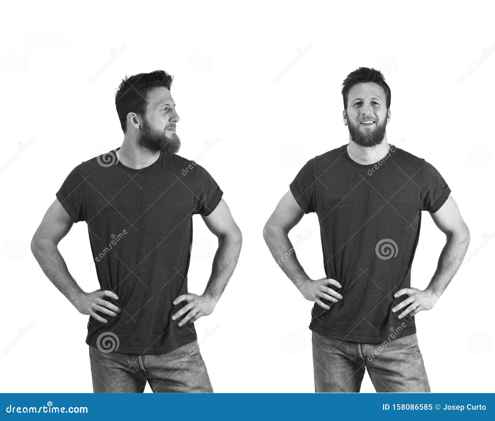 Portrait of Man Front and Profile Stock Image - Image of close, face ...