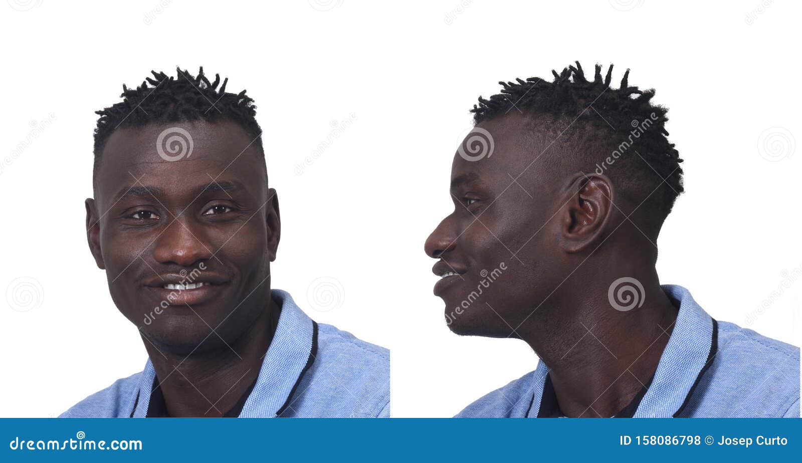 Portrait of Man Front and Profile Stock Photo - Image of positive ...