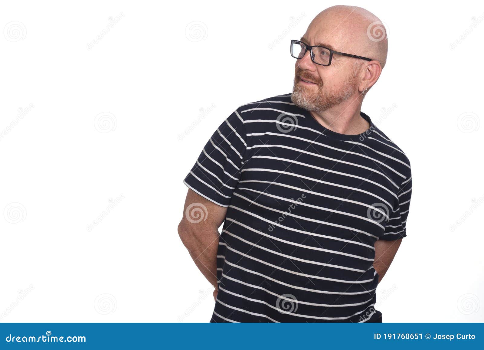 Portrait of a Man Front View and Looking Side on White Background Stock ...