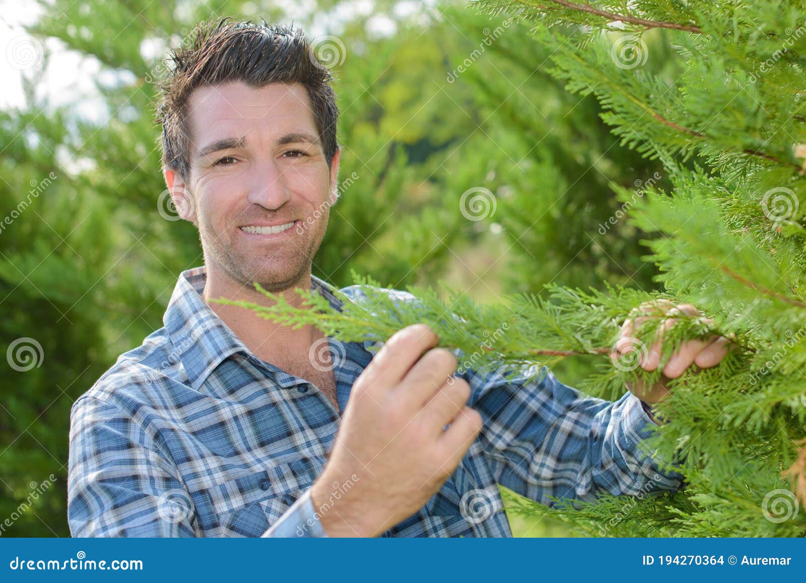 Portrait man in garden stock photo. Image of landscape - 194270364