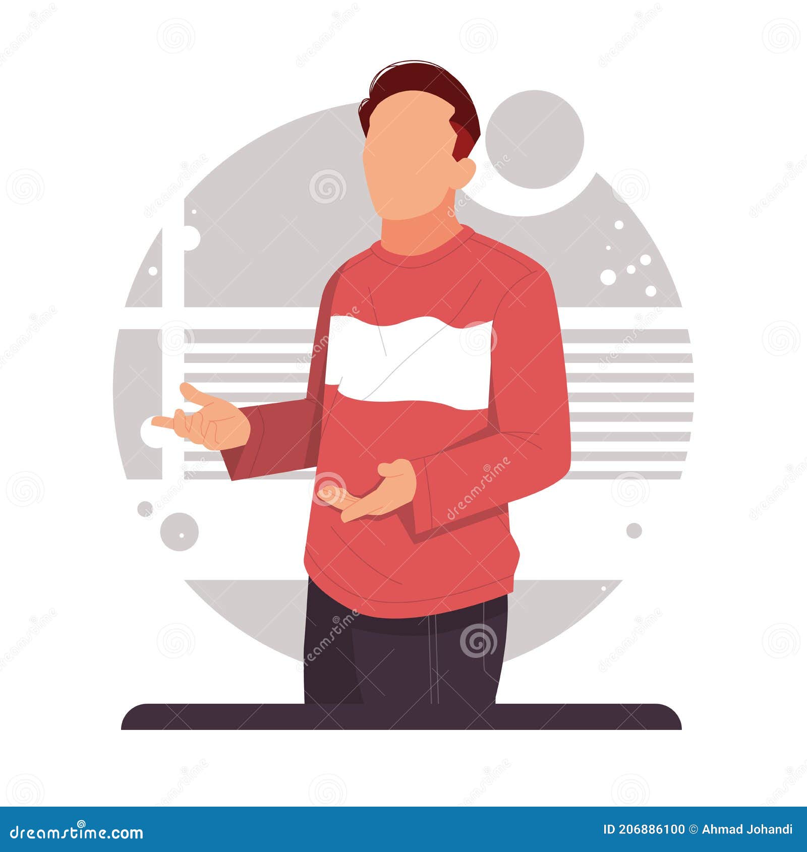 Portrait of a Man Give Your Solution, Vector Illustration Stock Vector ...