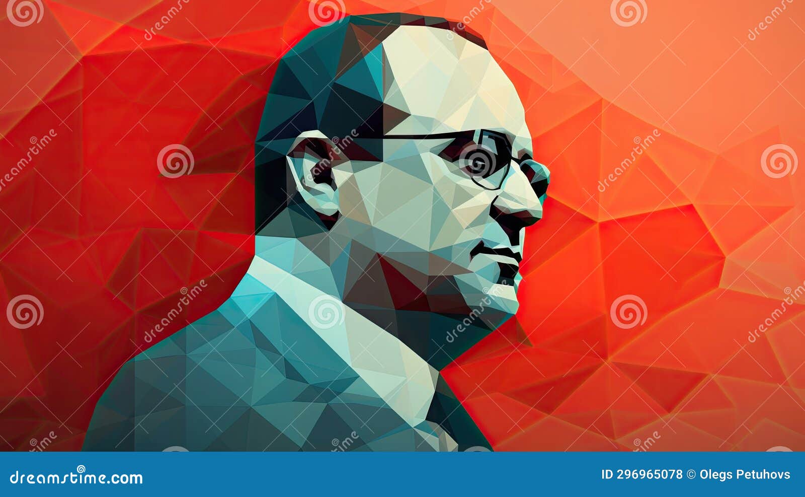 A Portrait of a Man with Glasses and a Red Background is Featured in a ...
