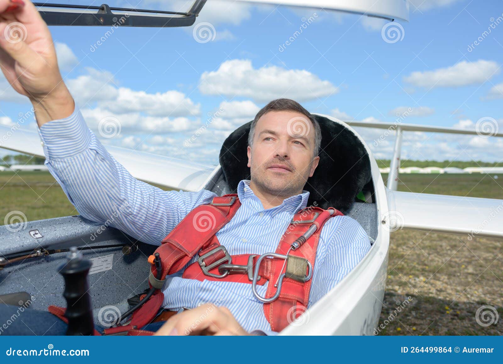 Portrait man in glider stock photo. Image of wing, nature - 264499864