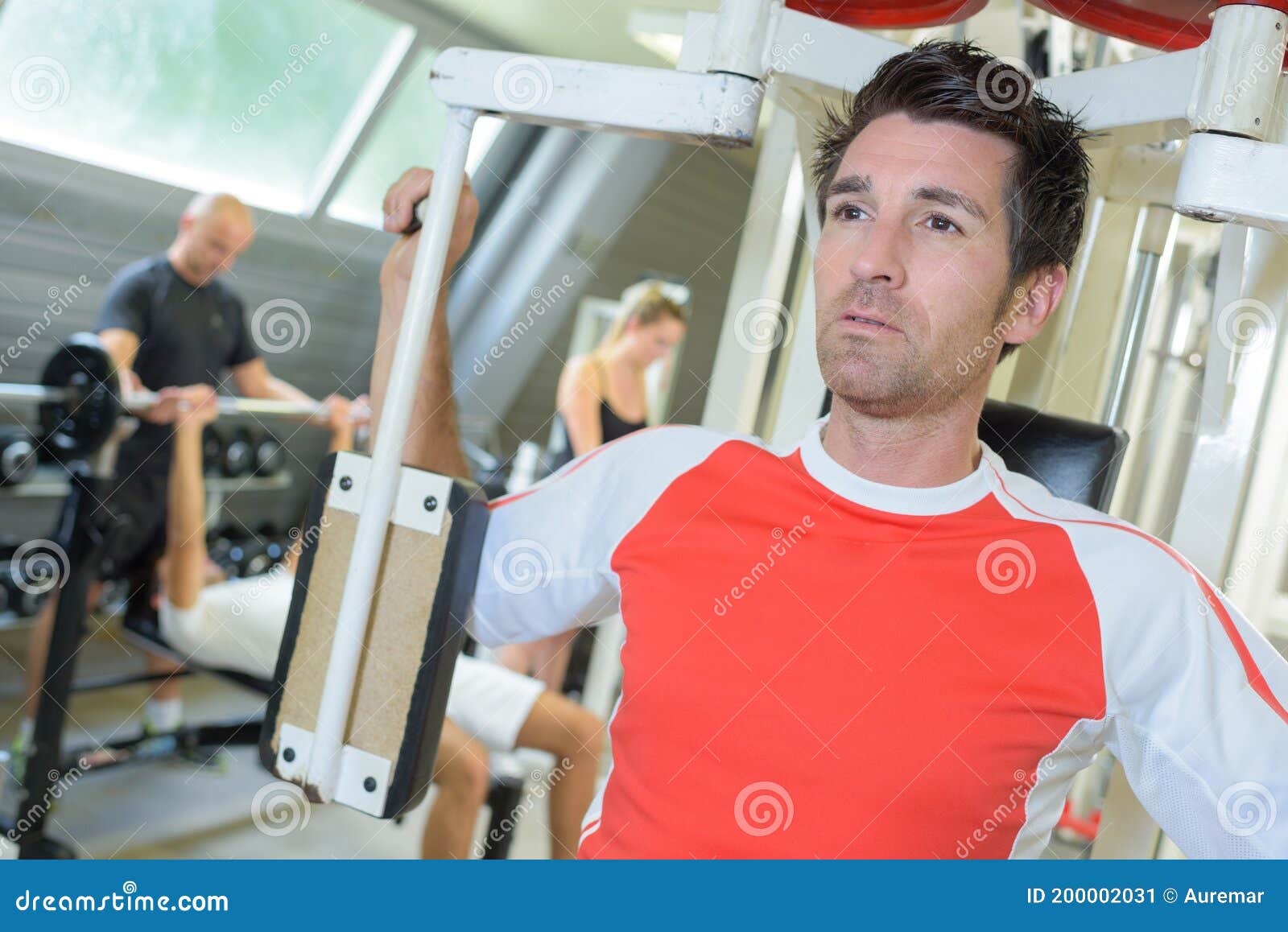 Portrait man in gym stock image. Image of coach, counting - 200002031