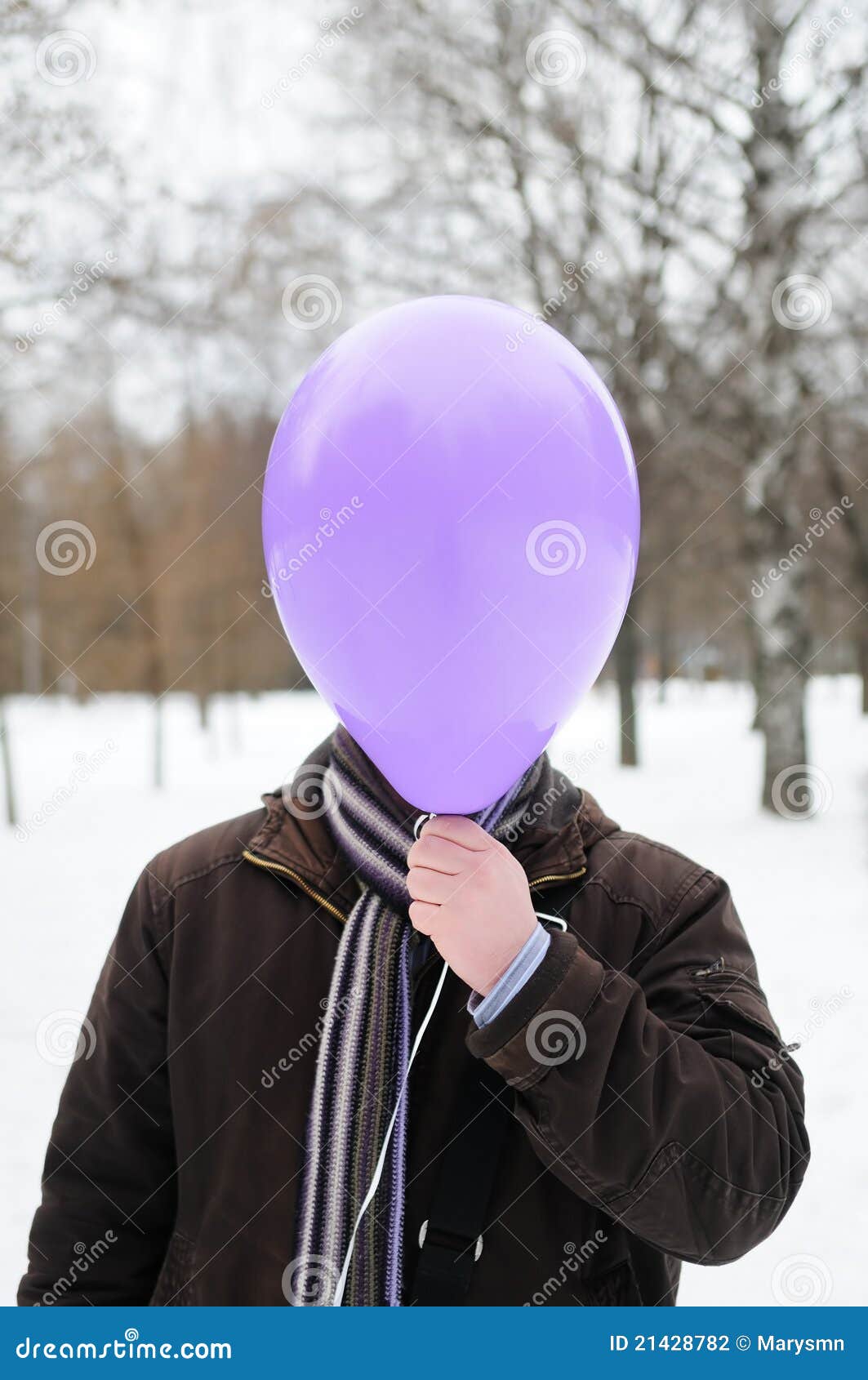 Portrait of Man with Head - Balloon Stock Photo - Image of fashion ...