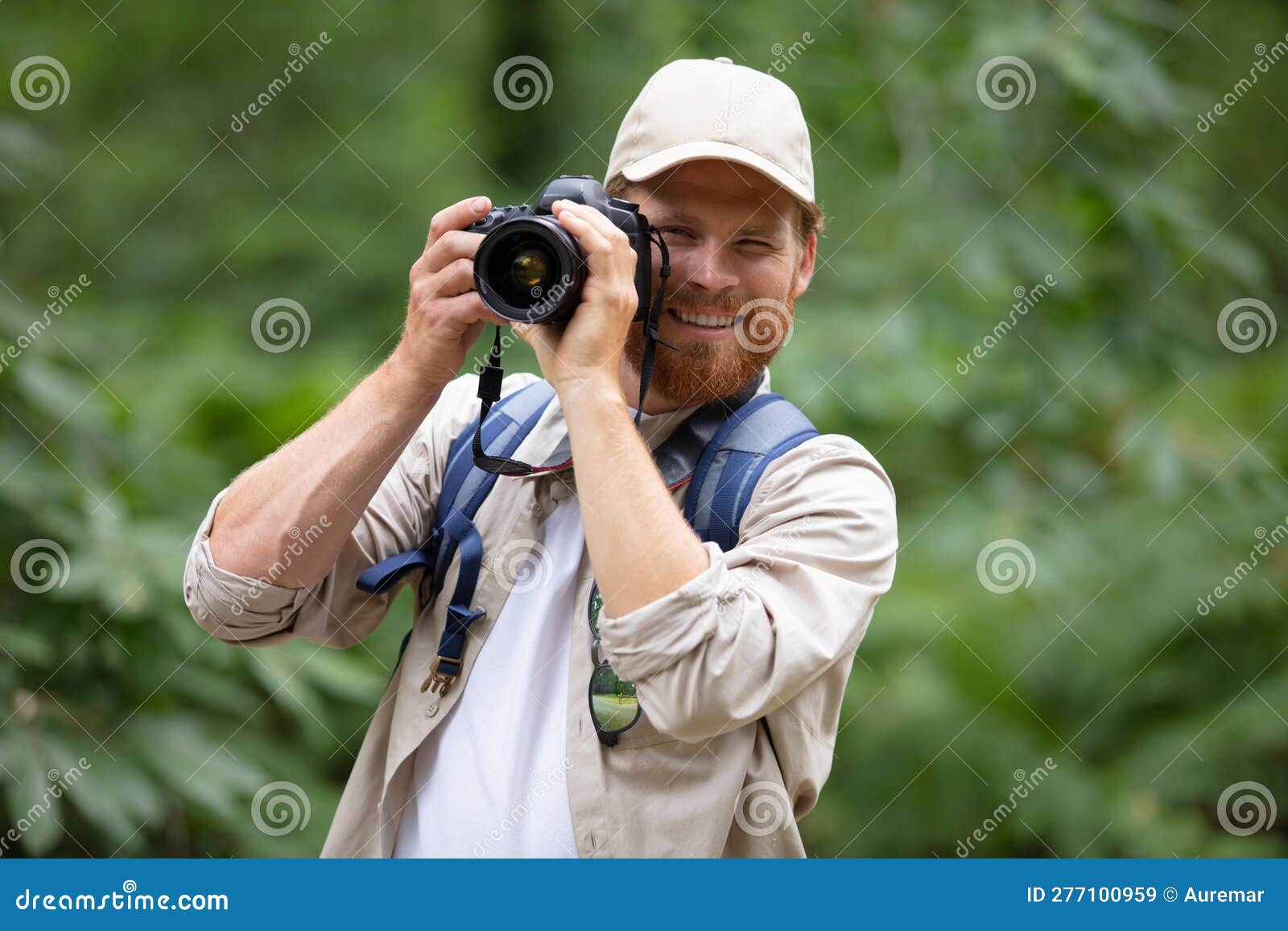 Portrait Man Holding Dslr Camera Stock Image - Image of back, holding ...