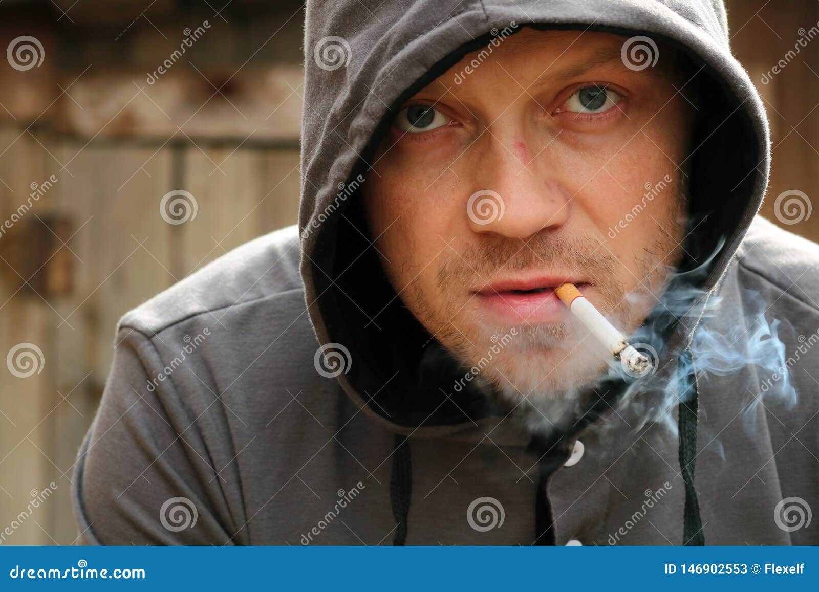 Portrait of the Man in a Hood. Stock Image - Image of dark, mature ...