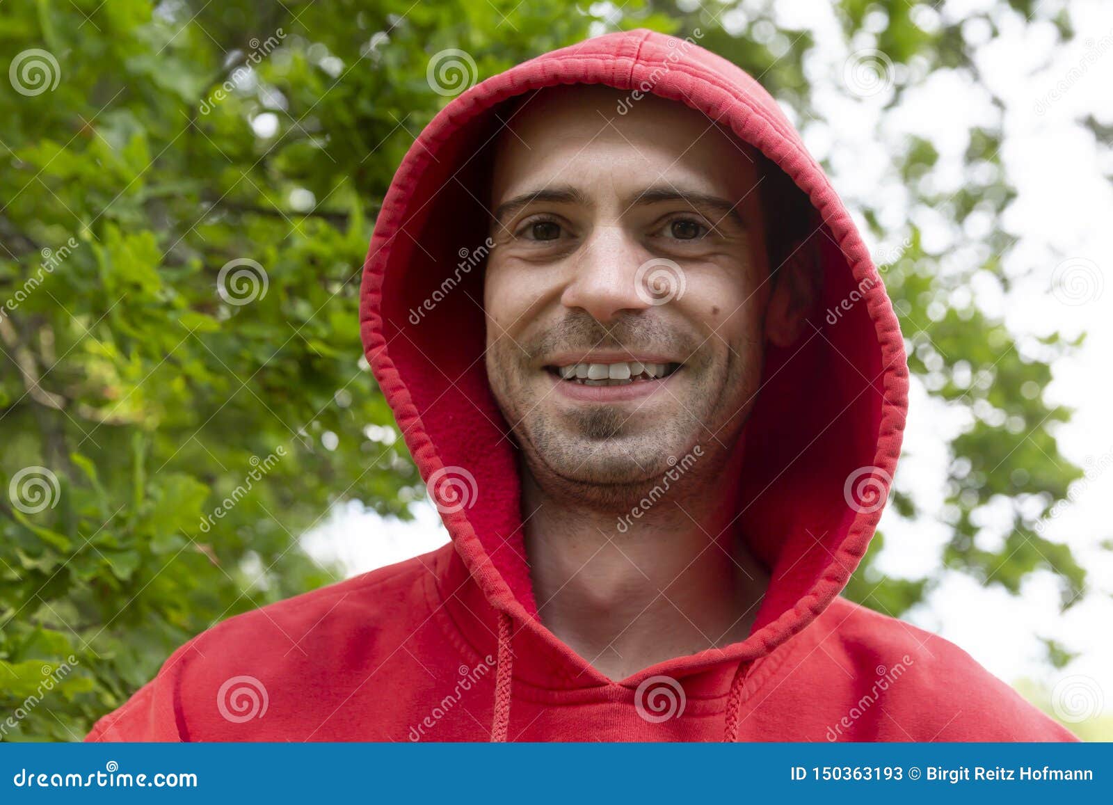 Portrait from Man with Hood Stock Image - Image of white, caucasian ...