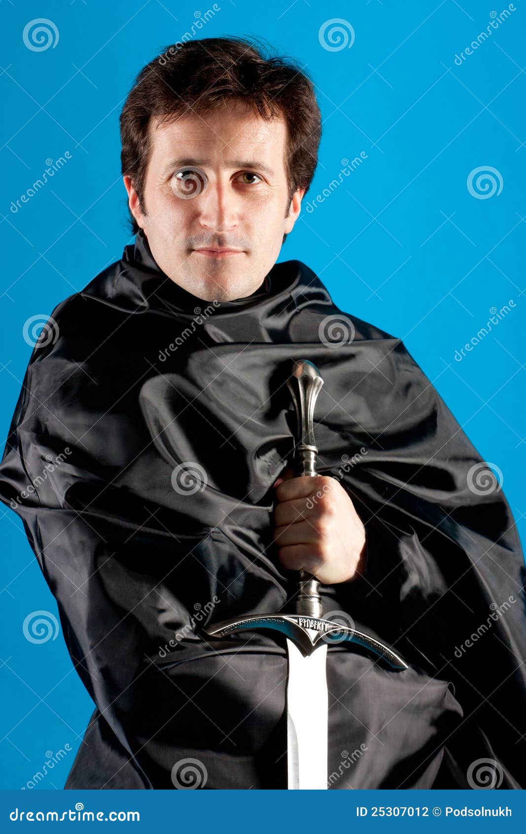 Portrait of Man with a Knight Sword Stock Photo - Image of ...