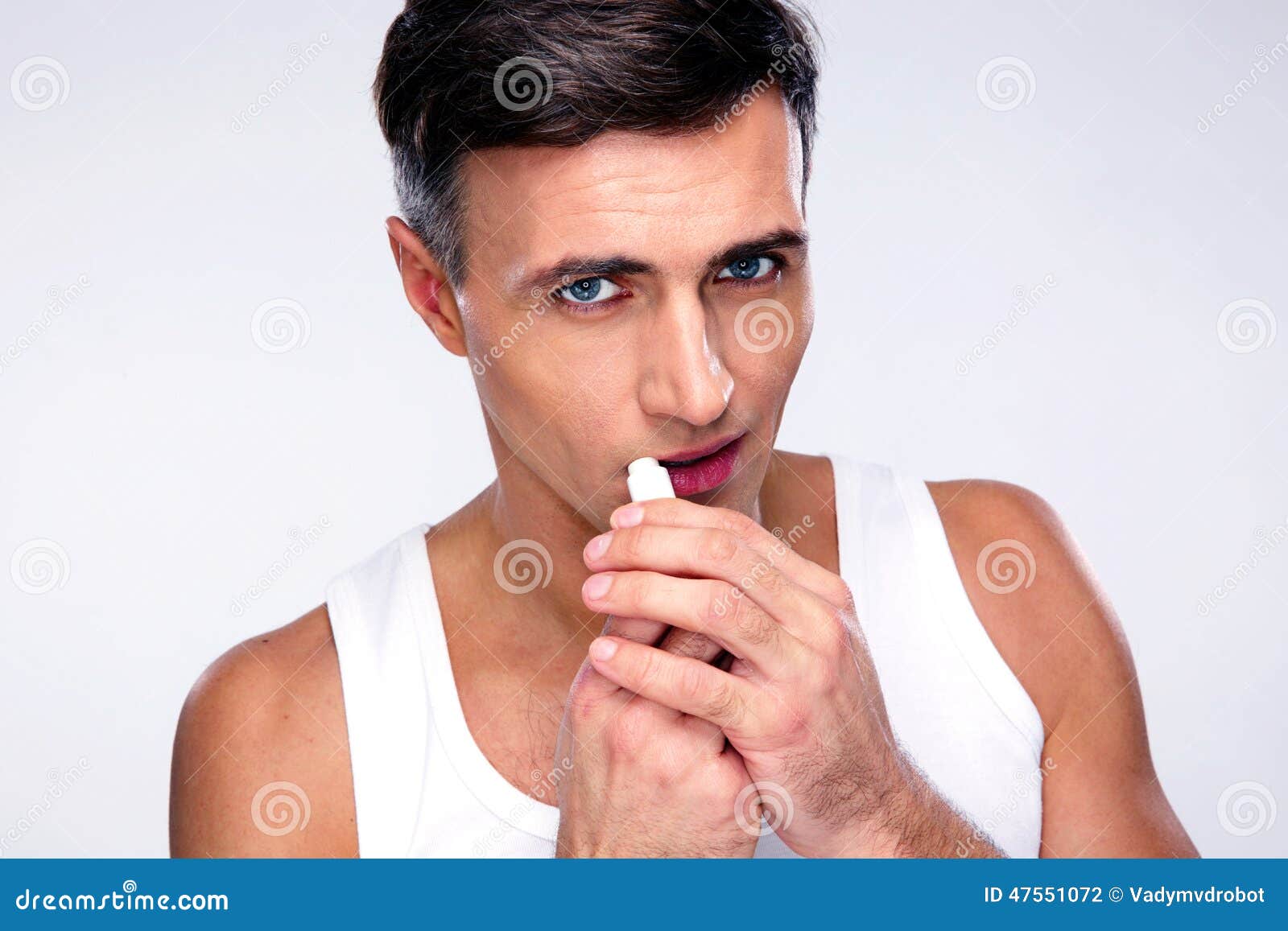 Portrait Of A Man With Lipstick Stock Photo - Image: 47551072