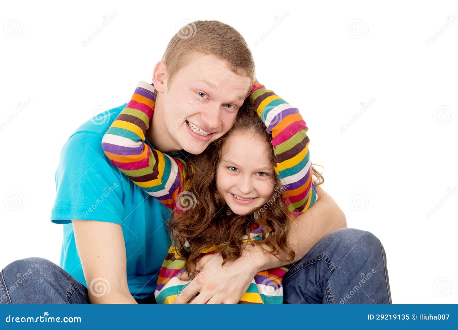 Portrait of a Man and a Little Girl Stock Image - Image of joyful ...