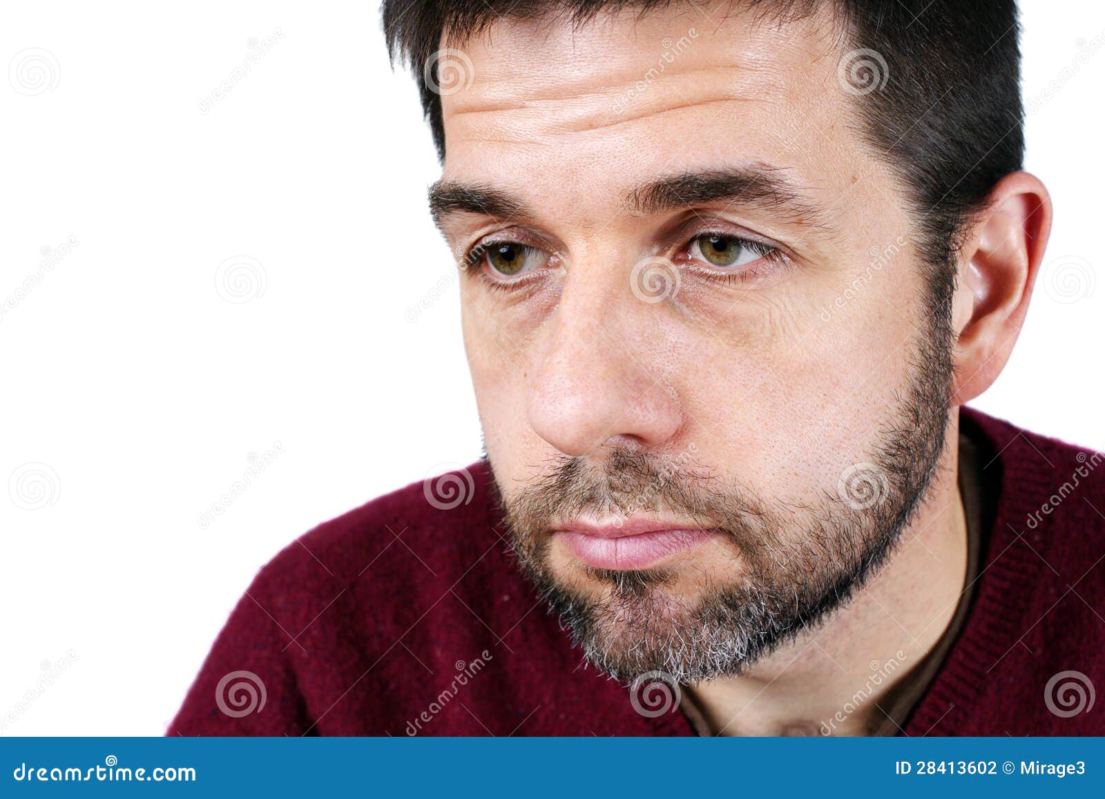 Portrait of Man Looking Down Stock Photo - Image of looking, beard ...