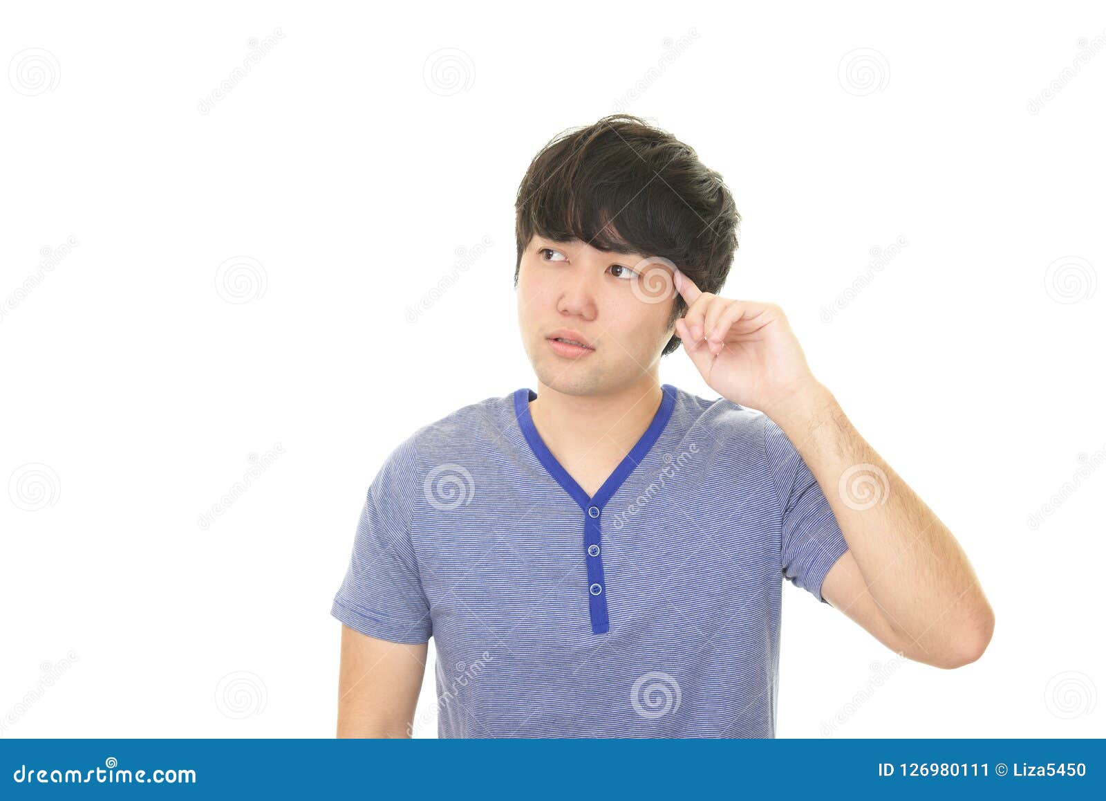 Uneasy Asian man stock image. Image of depressed, adult - 126980111